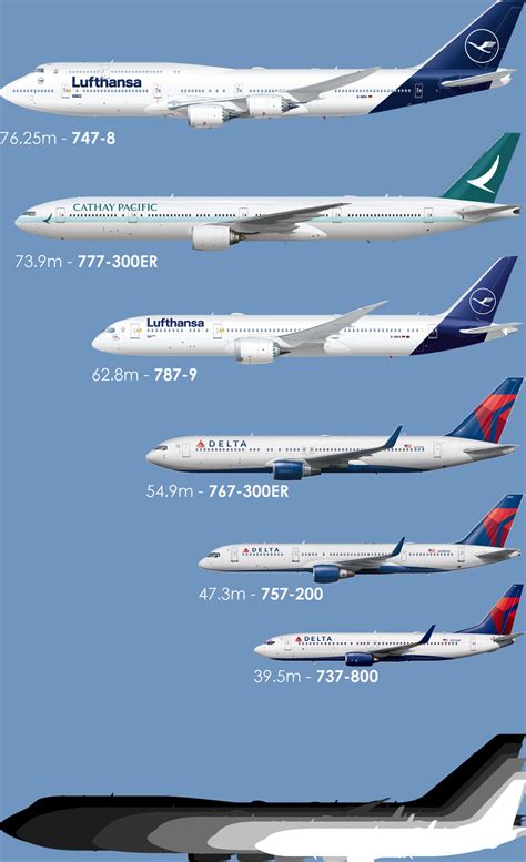 Size Comparison Of Different Boeing Aircraft Final Version With Added