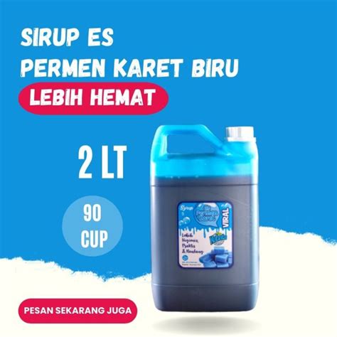 Sirup Permen Karet Biru 2 Liter Viral Lazada Indonesia
