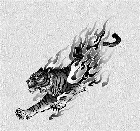 Flying Tiger Tattoo With Flames Tiger Tattoo Design Men Fire Tiger