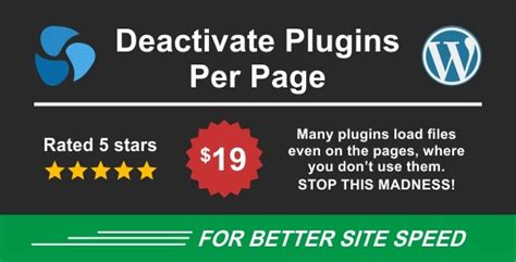 Deactivate Plugins Per Page V1170 Improve Wordpress Performance