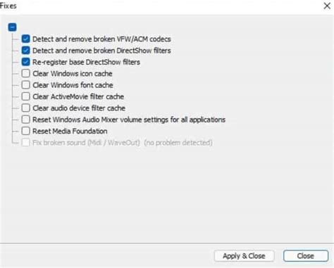 How To Detect And Fix Broken Codecs In Windows