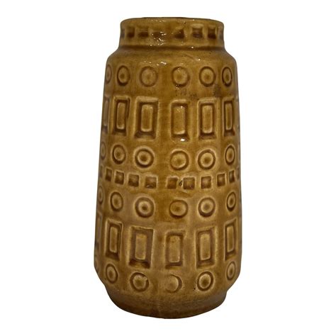 1960s Scheurich Inka West Germany Brown Ceramic Vase Chairish