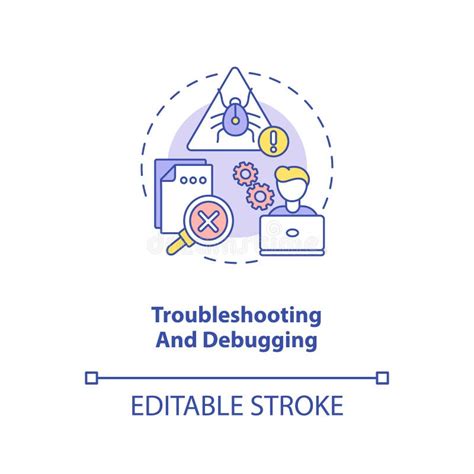 Troubleshooting And Debugging Concept Icon Stock Vector Illustration Of Inspection Isolated
