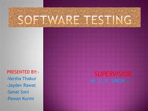 Software Testing Pptx Operating Systems Computer Software And Applications