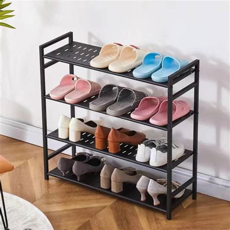 Mevigo High Density 4 Tier Iron Shoe Organizer Rack Heavy Duty Shoe