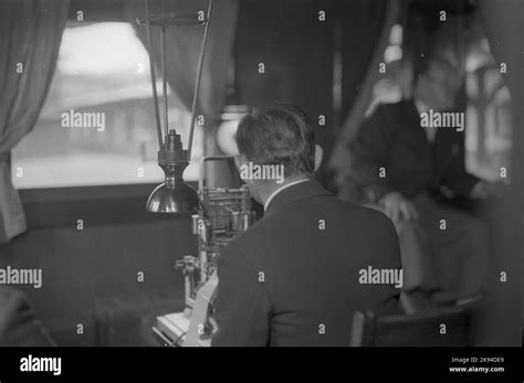 Engineer Pramberg And Others With Measuring Instruments In Inspection Trolley Stock Photo Alamy