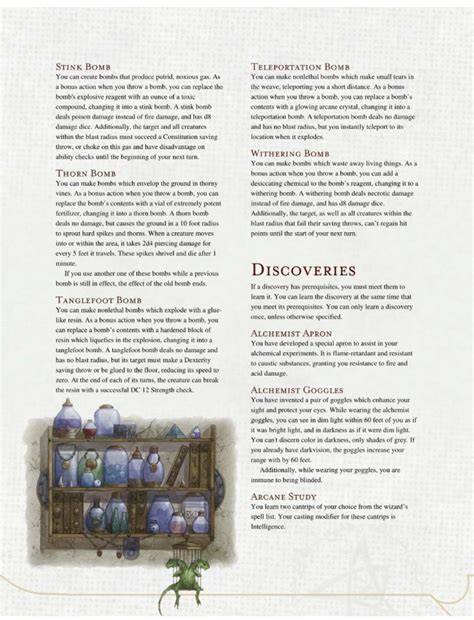 Dnd 5e Homebrew Alchemist Class
