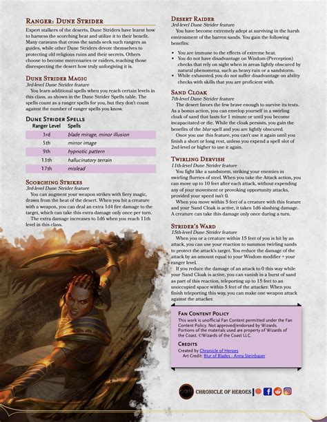Ranger Dune Strider 11 A Desert Themed Ranger That Utilizes Fire