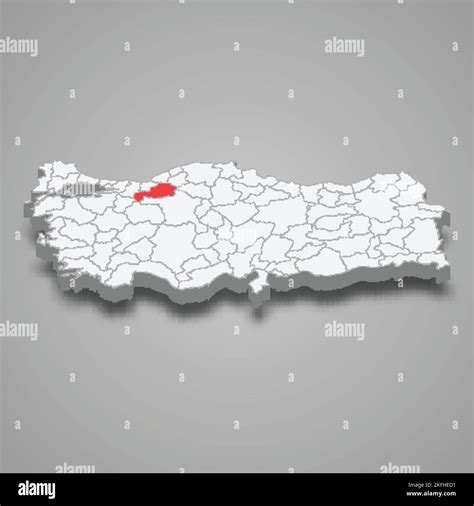 Bolu Region Location Within Turkey 3d Isometric Map Stock Vector Image