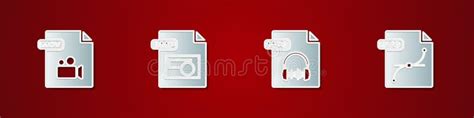 Set Xml File Document Html Psd Svg And Png Icon Vector Stock