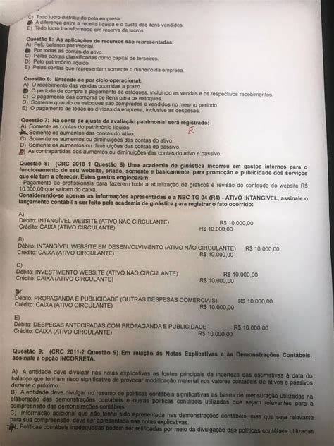 Prova Contabilidade Intermediaria Unip Contabilidade Intermedi Ria