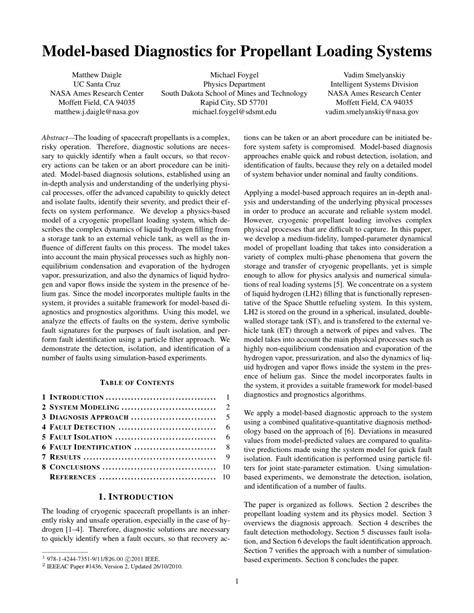 pdf model based diagnostics for propellant loading systems