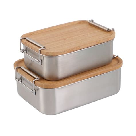 Concave Bamboo Lid Lunch Box With Buckle Nicety