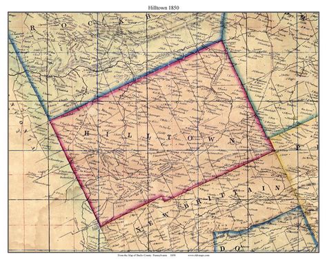 Hilltown Township Pennsylvania 1850 Old Town Map Custom Print Bucks