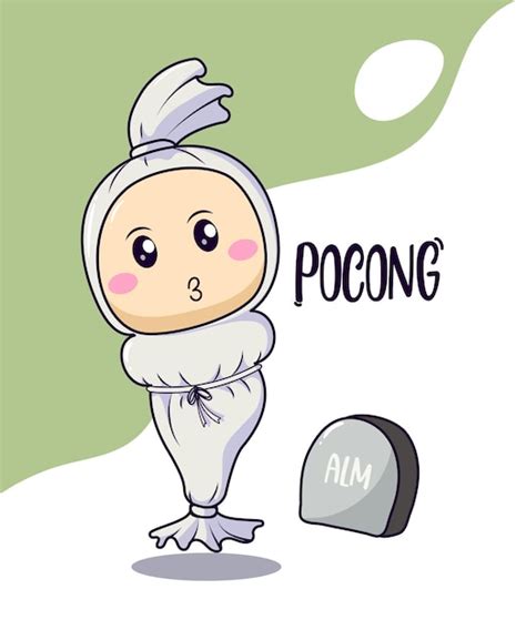 Premium Vector Cute Indonesian Ghost Pocong