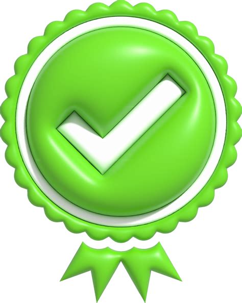 Like Or Correct Symbol Confirmed Or Approved Button Check Mark Icon 3d Illustration 18842795 Png