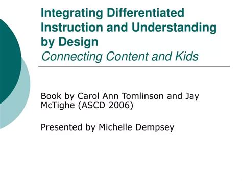 ppt integrating differentiated instruction and understanding by