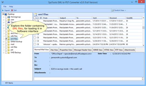 Open EML File In Outlook 2010 With EML To PST Converter Tool