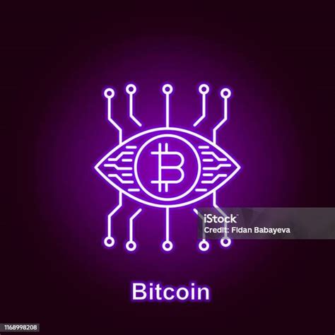 比特幣輪廓圖示在霓虹燈風格加密貨幣插圖圖示的元素標誌和符號可用於 Web徽標移動應用uiux向量圖形及更多互聯網圖片 Istock