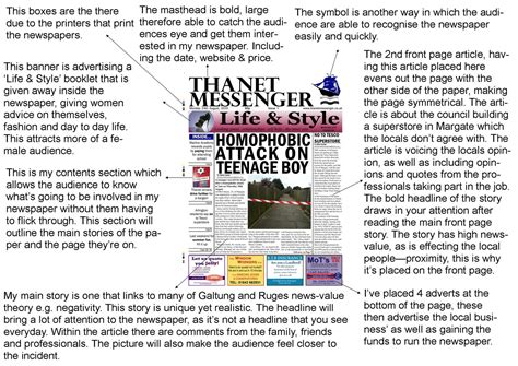 Lydia Todd S Media Blog Analysis Of Front Page