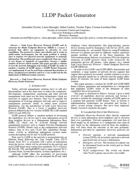 2015 Lldp Packet Generator Pdf Network Architecture Internet