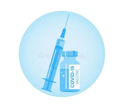 Plastic Spuit Met Naald En Fles Vaccinatie Concept Vector Illustratie