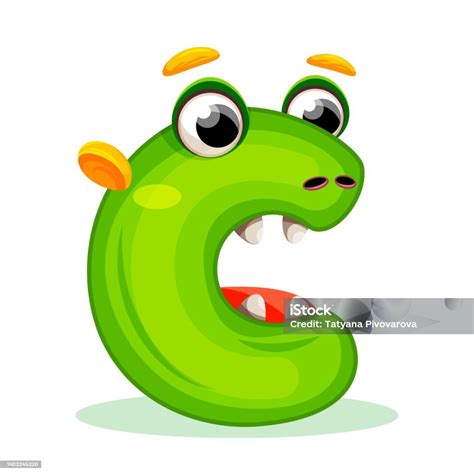 C 귀여운 괴물 재미있는 괴물과 영어 알파벳 몬스터 재미 아파벳의 세트는 영어 문자와 아파벳을 잘라 다채로운 만화 어린이 교육