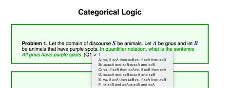 Solved Categorical Logic Problem 1 Let The Domain Of
