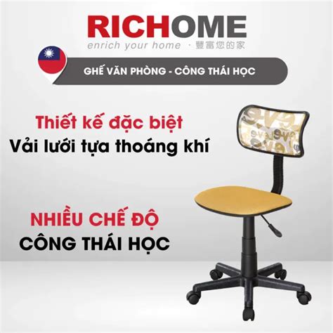 Mua Ghế Văn Phòng Ghế Học Sinh Chân Xoay 360 Độ Richome Ch1417 Thiết