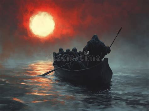 Charon The Ferryman Of The Greek Underworld Stock Illustration