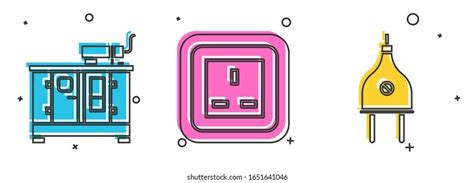Set Briefcase Document Graph Chart House Stock Vector Royalty Free
