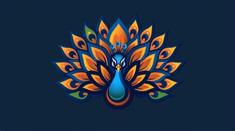 Premium Vector A Peacock With A Peacock On His Head