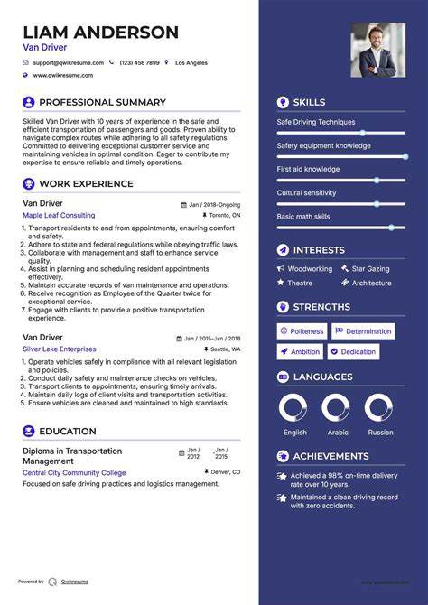 10 Van Driver Resume Samples And Templates For 2025
