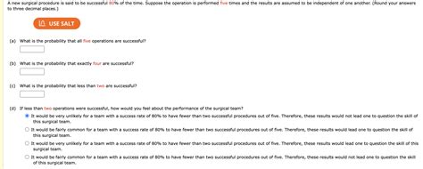 Solved A What Is The Probability That All Five Operations