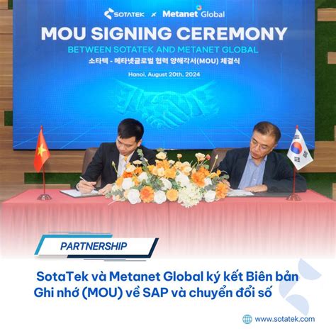 Sotatek Careers On Linkedin Mou Sotatek Metanetglobal