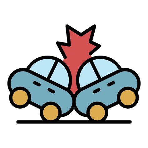 car accident collision icon color outline vector 19193589 vector art at