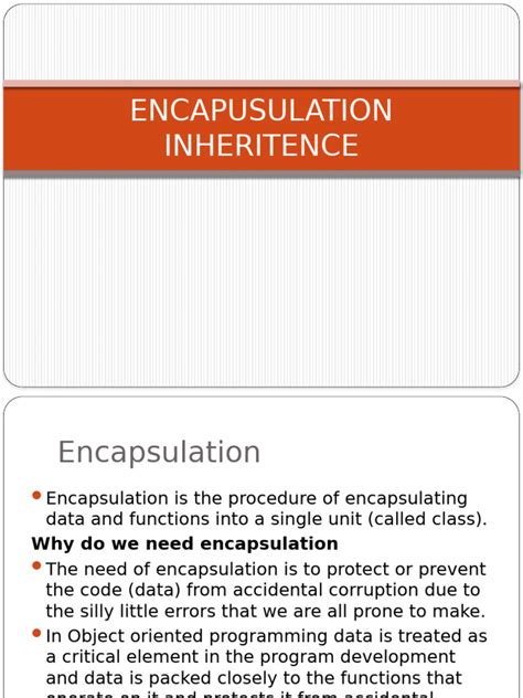 Encapsulation Inheritence Pdf Class Computer Programming