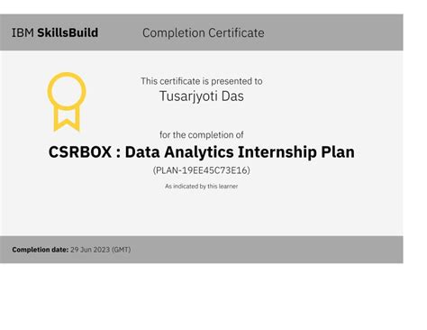 Tusarjyoti Das On Linkedin Ibmskillsbuild Csrbox Dataanalytics