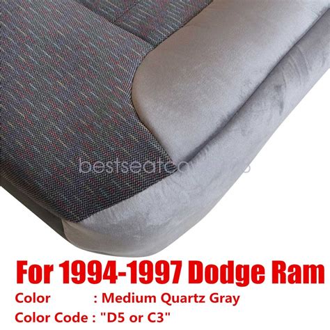For 94 97 Dodge Ram 1500 2500 Driver Bottom Cloth Seat Cover Gray