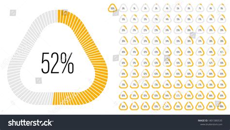 Set Triangle Percentage Diagrams Meters 0 Stock Vector Royalty Free