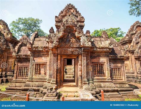 Banteay Srei Hindu Temple Located In The Area Of Angkor Wat Cambodia