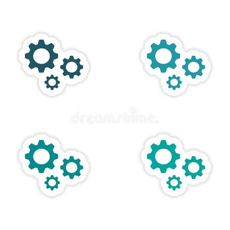 Assembly Realistic Sticker Design On Paper Stock Vector Illustration