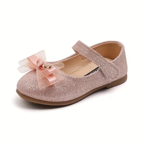Trendy Elegant Bowknot Sequin Shoes Girls Temu Australia