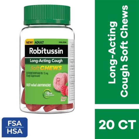 Robitussin Soft Chews Long Acting Cough Relief Adult Formula Berry