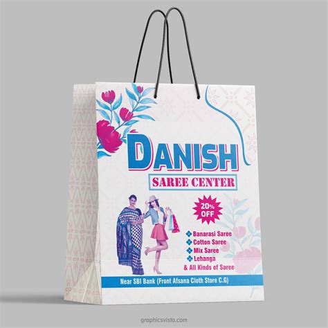 Latest Saree Shop Carry Bag Design Cdr Download Graphics Vista