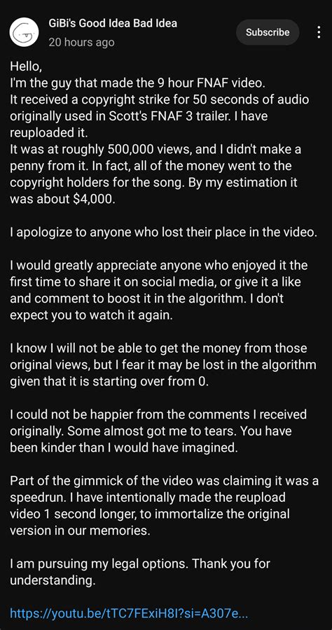 Figured I Should Try And Bring This Up Here This Guy Made A 9 Hour