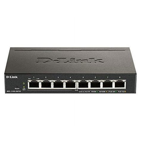 D Link Ethernet Poe Switch 8 Port Smart Managed W 64w Poe Budget
