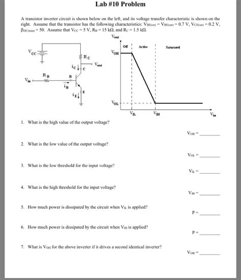 Solved Lab Problem A Transistor Inverter Circuit Is Chegg Com