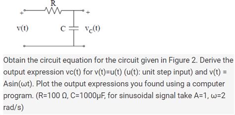 Solved Obtain The Circuit Equation For The Circuit Given In Figure
