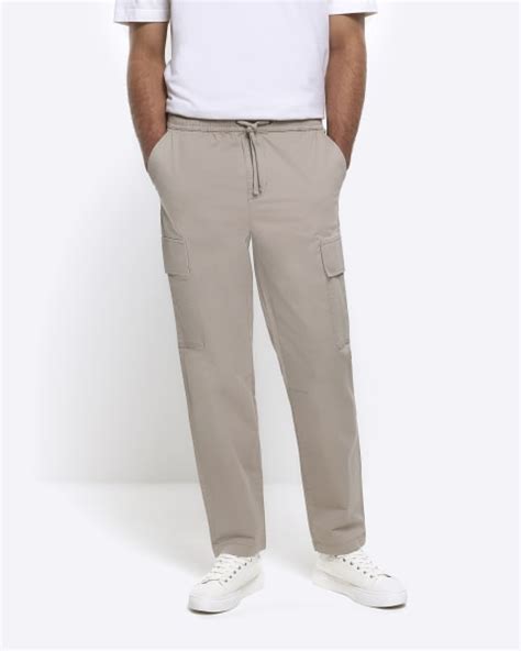 Mens Slim Fit Cargo Trousers River Island